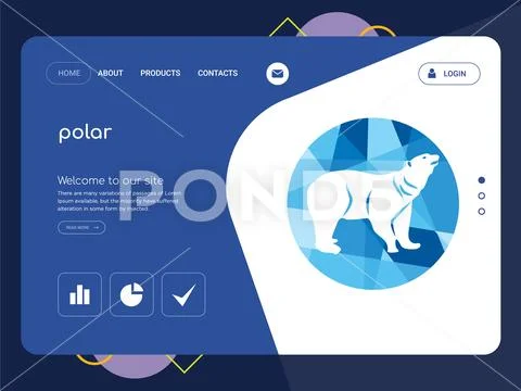 Polar Landing page website template design Illustration #90183944