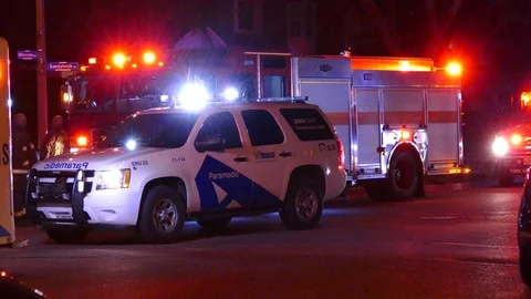 police ambulance fire emergency vehicles... | Stock Video | Pond5