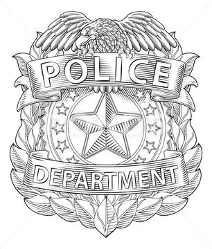 Police Badge Shield Star Sheriff Cop Crest Symbol Illustration #282584248