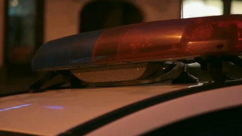 The Police Beacon By Car Gives Signals F... | Stock Video | Pond5