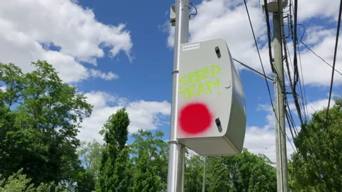 Police camera for capturing speed limit ... | Stock Video | Pond5