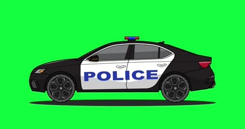 Police Car Animation Green Screen , Poli... | Stock Video | Pond5