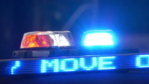 Police Car Emergency Lights in 4K Slow m... | Stock Video | Pond5