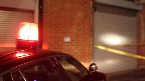 Police car parked at industrial crime sc... | Stock Video | Pond5