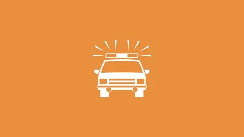 Police car shape icon white color animat... | Stock Video | Pond5