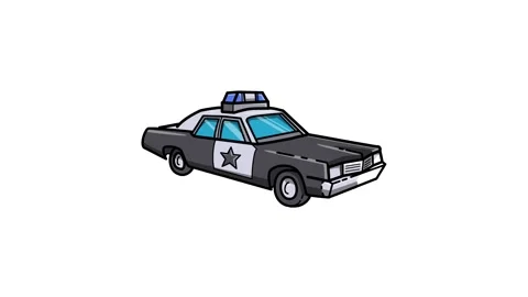 police car Sketch and 2d animation | Stock Video | Pond5