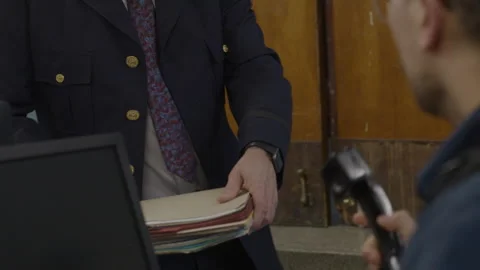 Police chief drops files on cop desk | Stock Video | Pond5