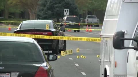 POLICE CSI CRIME SCENE WITH POLICE TAPE ... | Stock Video | Pond5