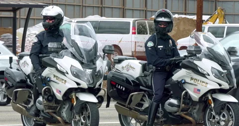 Police Department officers keeping the o... | Stock Video | Pond5