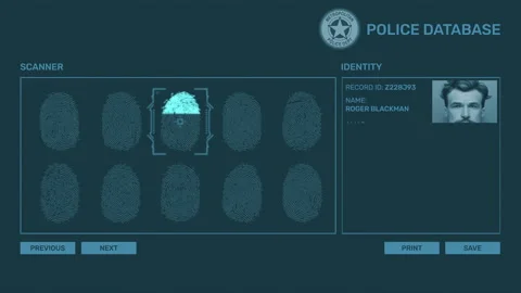 Police fingerprint database criminal rec... | Stock Video | Pond5