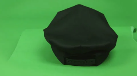 police hat isolated on chroma green scre... | Stock Video | Pond5