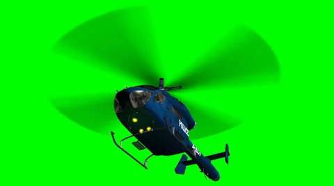 Police Helicopter flying - green screen | Stock Video | Pond5