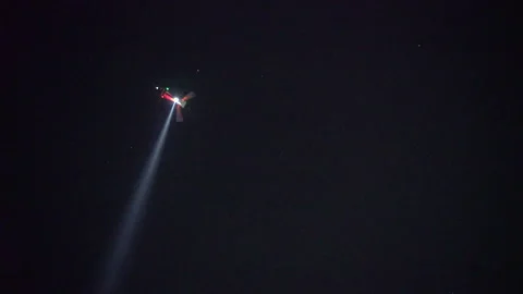 Police Helicopter At Night Stock Video Footage | Royalty Free Police ...