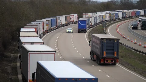 Police initiate operation stack on the M... | Stock Video | Pond5