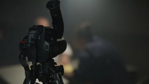 Police interrogation scene in a dark smo... | Stock Video | Pond5