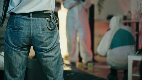 Police investigation team working at cri... | Stock Video | Pond5