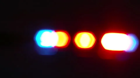 Police Lights at Night Rack Focus | Stock Video | Pond5