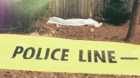 Police Line Crime Scene Outdoor Murder | Stock Video | Pond5