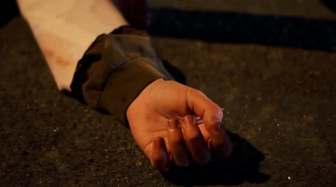 Police making chalk outline of dead body... | Stock Video | Pond5