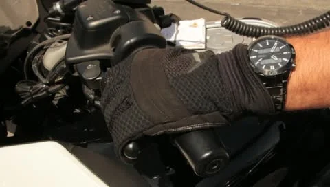 Police Motorcycle revving engine | Stock Video | Pond5