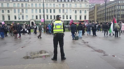 A police officer at an anti-racism prote... | Stock Video | Pond5