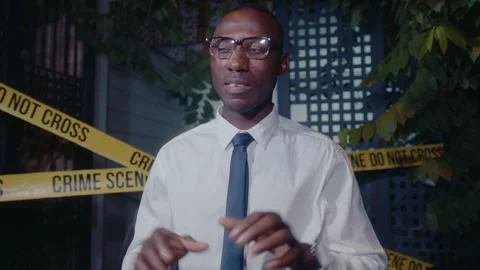 Police Officer Reporting from Crime Scen... | Stock Video | Pond5