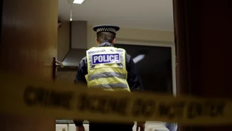 Police Officer In Uniform At Crime Scene... | Stock Video | Pond5