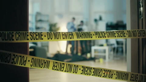 Police officers working at crime scene, ... | Stock Video | Pond5