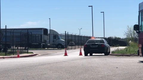 A police patrol during a checkpoint in a... | Stock Video | Pond5