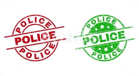 POLICE Round Badges with Unclean Style: Graphic #151723273