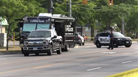 Police at the scene of mob hit and murde... | Stock Video | Pond5