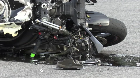 Police at scene of motorcycle crash in c... | Stock Video | Pond5