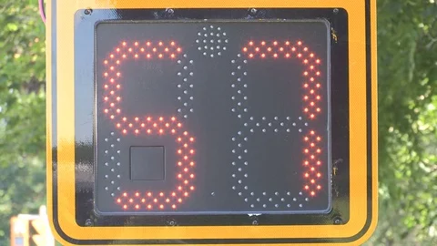 Police speed measuring radar sign in sch... | Stock Video | Pond5