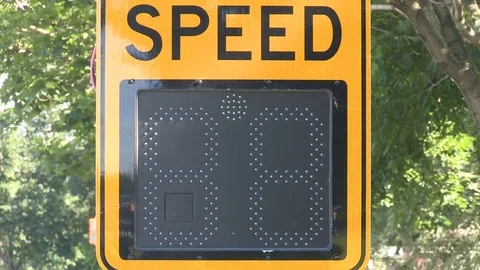 Police speed measuring radar sign in sch... | Stock Video | Pond5