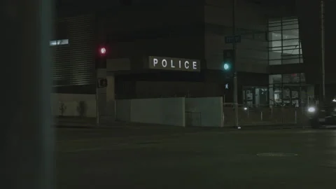 Police station building exterior at nigh... | Stock Video | Pond5