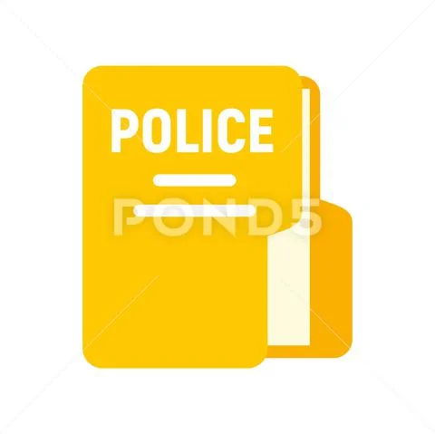 Police station folder icon flat isolated vector: Royalty Free #158304026
