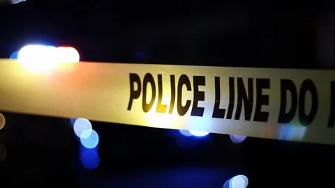 Police tape at a crime scene at night wi... | Stock Video | Pond5