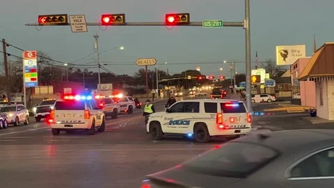 Police units block off the intersection ... | Stock Video | Pond5