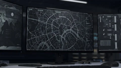 Police using the satellite to identify t... | Stock Video | Pond5