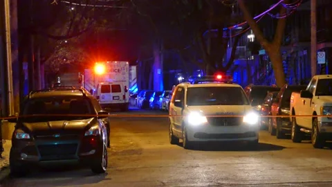 Police van and police bus after major cr... | Stock Video | Pond5