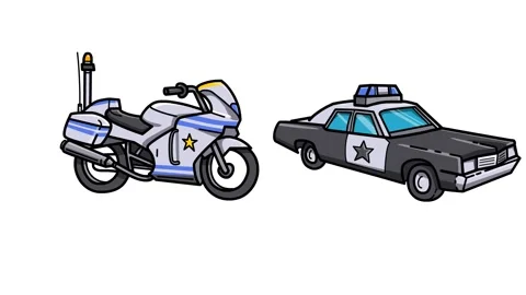 police vehicles Sketch and 2d animation | Stock Video | Pond5