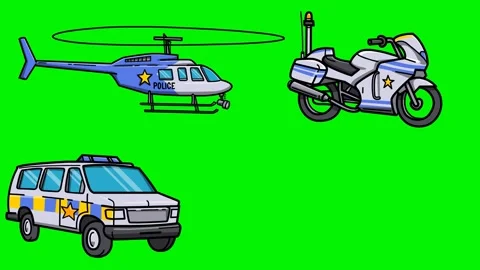 police vehicles Sketch and 2d animation,... | Stock Video | Pond5