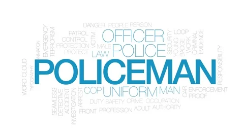 Policeman animated word cloud. Kinetic t... | Stock Video | Pond5