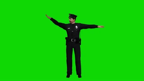 Policeman Directing Traffic Green Screen... | Stock Video | Pond5