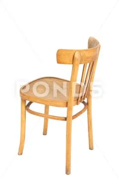 Polish wooden original chair from the 70's and 80's. Back angle view ...