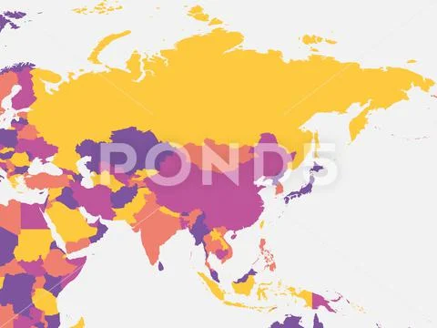 Political map of Asia continent Illustration #222731804