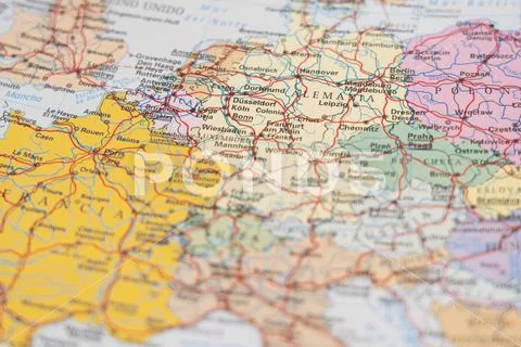 Photograph: Political map of central europe, centered on germany #171608392