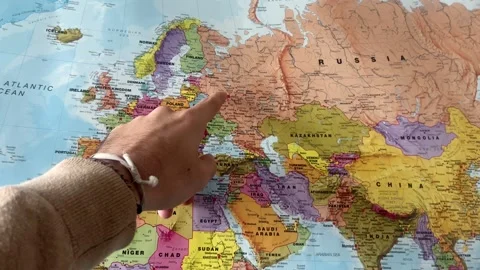 Political Map of Europe. Finger Pointing... | Stock Video | Pond5