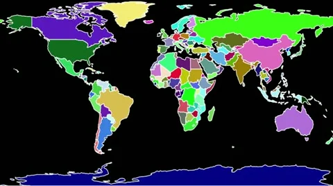 Political Map of the World, drawing and ... | Stock Video | Pond5