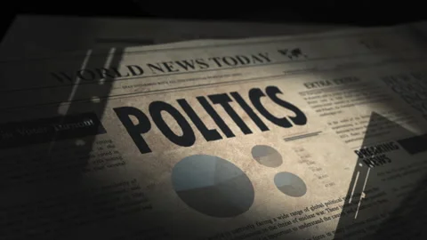 Politics articles in old newspaper. Moti... | Stock Video | Pond5